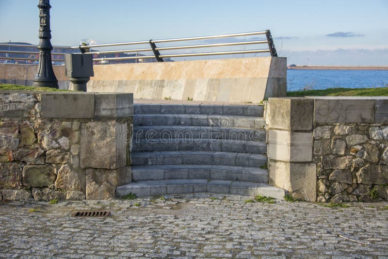 Grey steps 1 stock image. Image of metalrailng, steps - 140599613