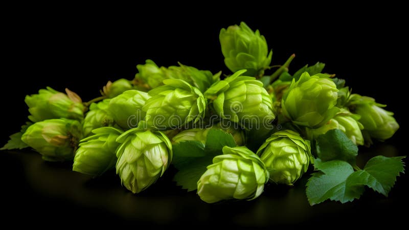 Several Hops Cones Arranged in a Pattern on a Dark Background, with ...