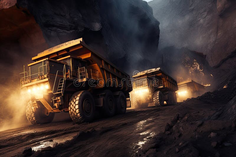 Several Huge Quarry Trucks Carry the Rock for Beneficiation and ...