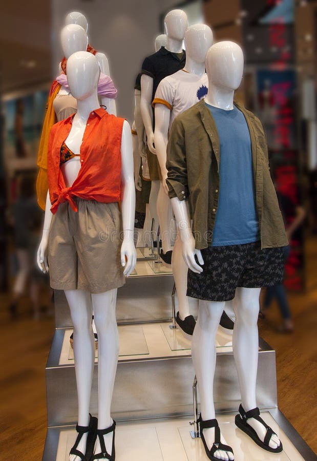 Several Humanoid Models in the Clothing Market Stock Photo - Image of ...