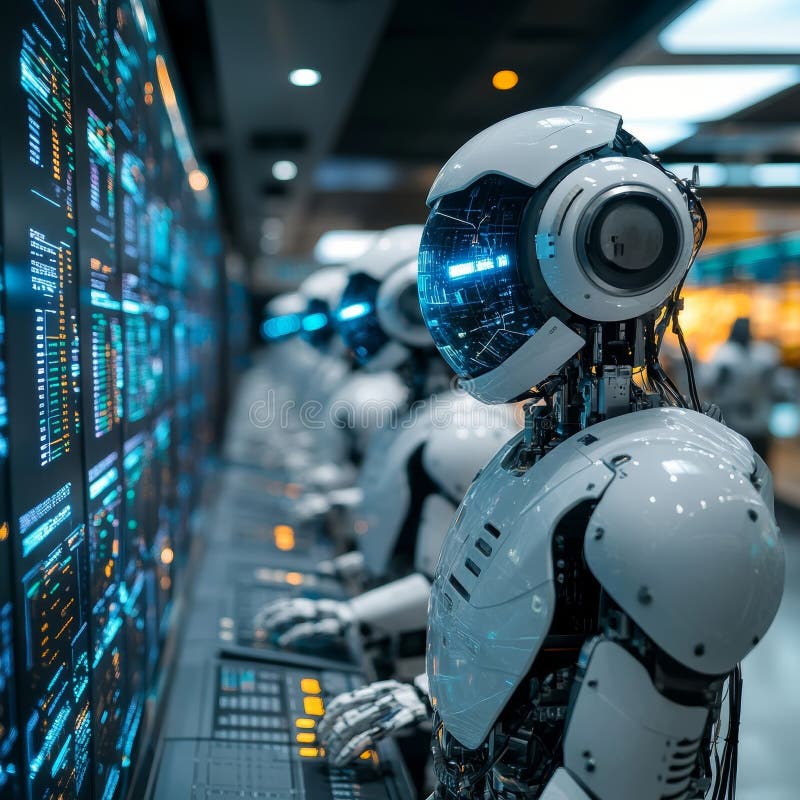 Robots at Work stock illustration. Illustration of advanced - 335539824