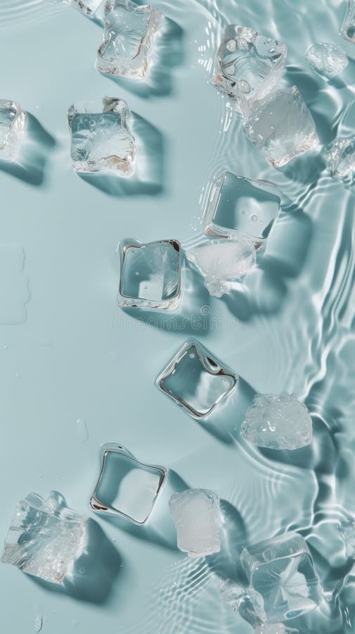 Floating Ice Cubes in Water Stock Photo - Image of solid, frozen: 308920358