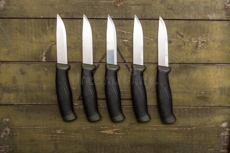 Several Knives are on the Table. Various Knives on the Table. Knives ...