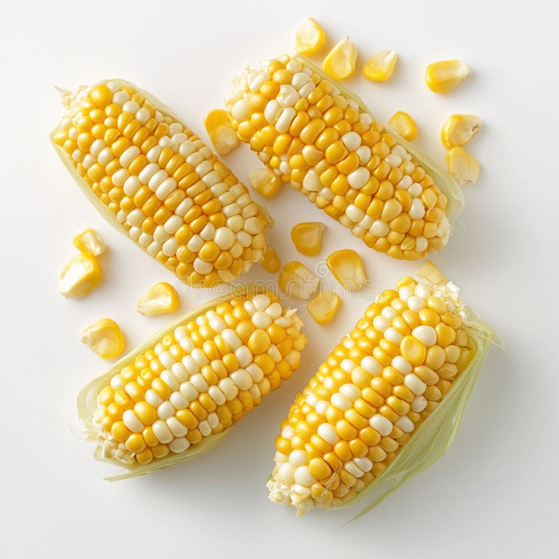 Several Kernels of Corn, Also Isolated Against a White Background Stock ...