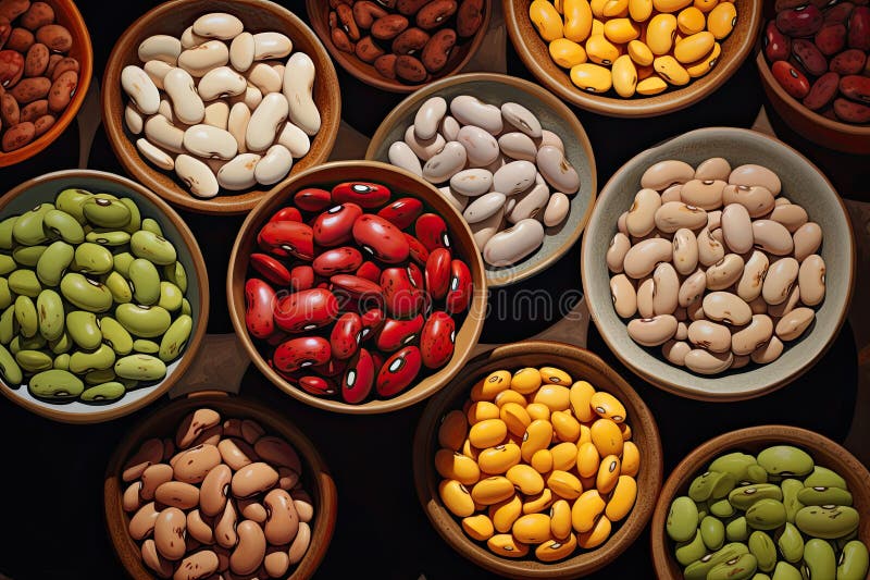 Several Kinds of Beans - AI Generated Stock Illustration - Illustration ...