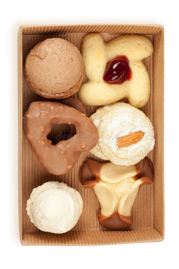 Several Kinds of Cookies and Cakes in Open Box Stock Image - Image of ...