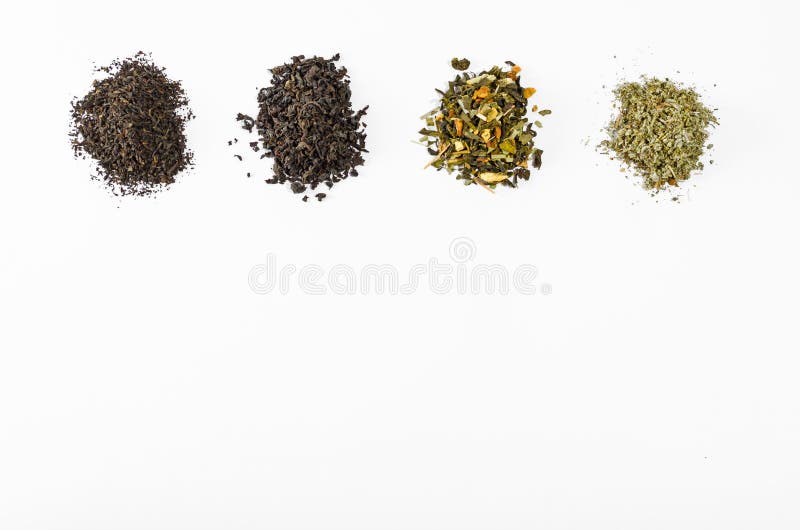 Several Kinds of Tea Leaves Black Green Collection Different White ...
