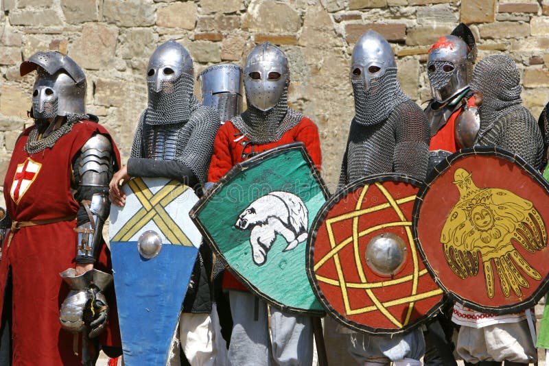 Crusading Knights on Horseback Stock Photo - Image of history, knights ...