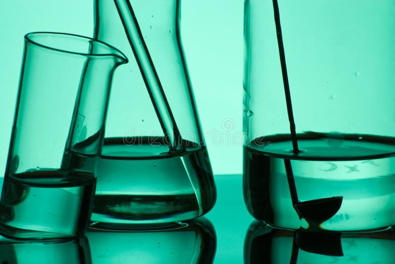 Several laboratory flasks stock image. Image of scientific - 14794855