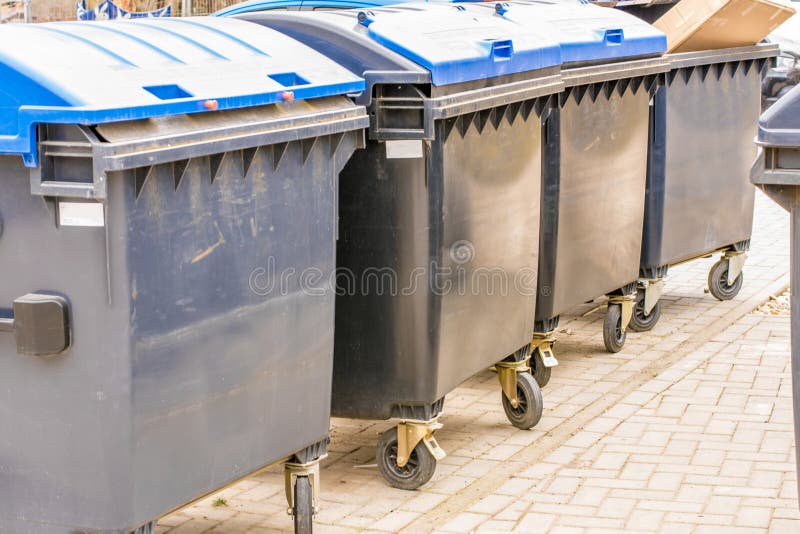 Several Large Dumpsters at a Collection Point for Garbage Stock Photo ...