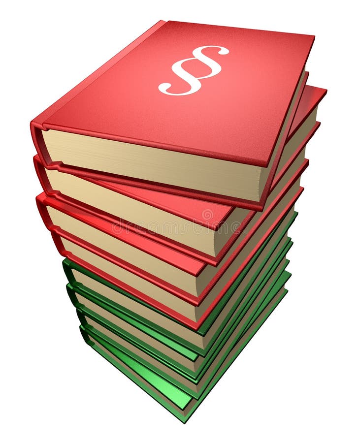 Several Law-books, Red and Green Stock Illustration - Illustration of ...