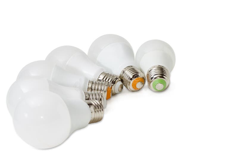 Several Light Emitting Diode Lamp on a Light Background Stock Photo ...