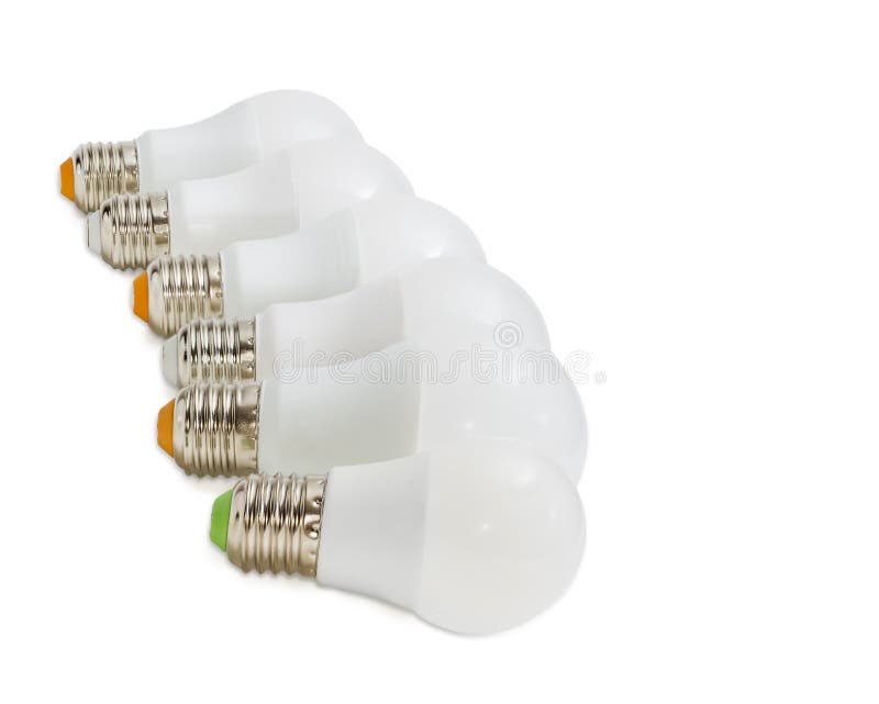 Several Light Emitting Diode Lamp on a Light Background Stock Photo ...