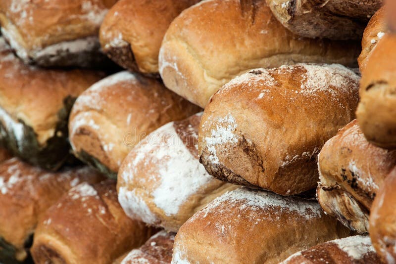 Several Loafs of Bread in a Pile Stock Photo - Image of homemade ...