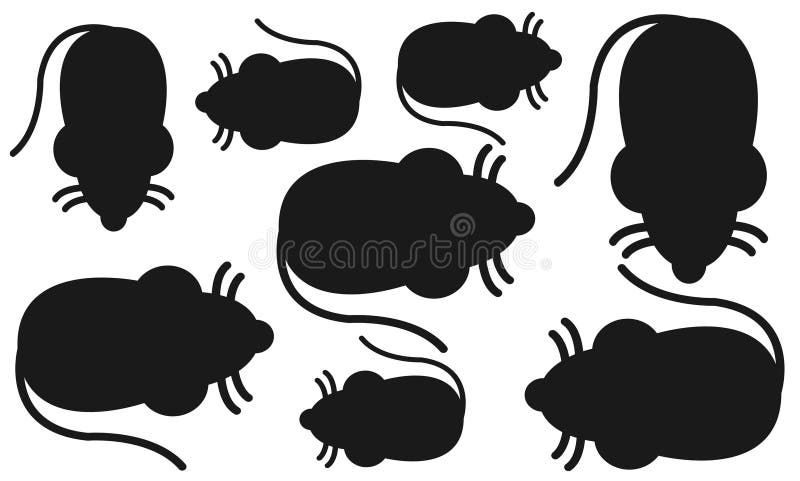Several Mice Rats Silhouette Against a White Backdrop Stock ...