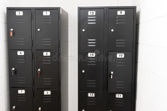 Several of Modern Black Lockers Stock Photo - Image of black, door ...