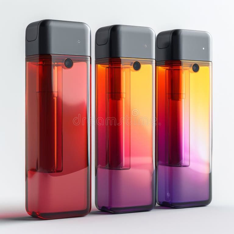 Several Modern Disposable Vapes, Square Shape, Composition, Multi ...