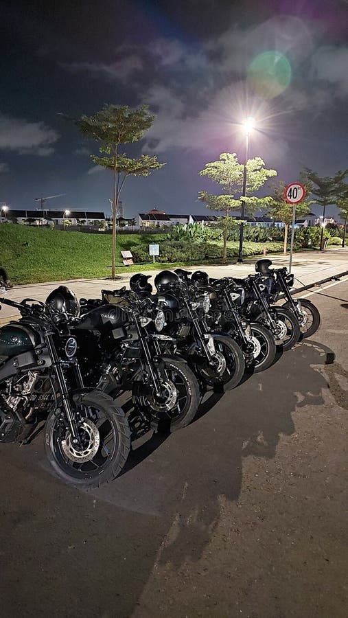 Several Motorbikes Parked, Central Point Indonesia Editorial Stock ...
