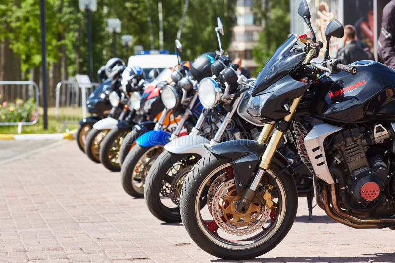 Several Motorcycles Parked Next To Each Other. Editorial Stock Photo ... Several Motorcycles Parked Next To Each Other. Editorial Stock Photo ...