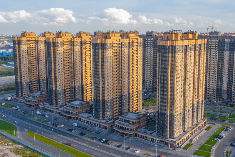 Several Multi-storey Residential Buildings, Aerial View Stock Image ...