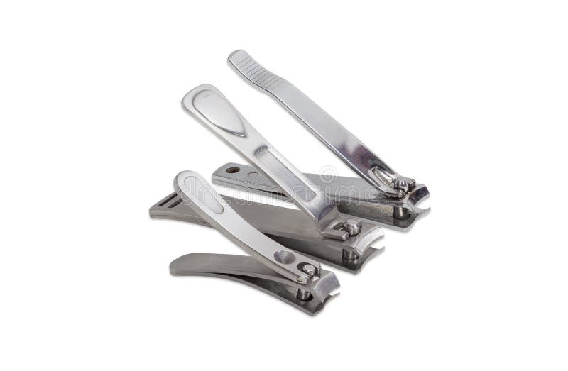 Three Nail Clippers Different Types and Sizes and Nail Scissors Stock ...