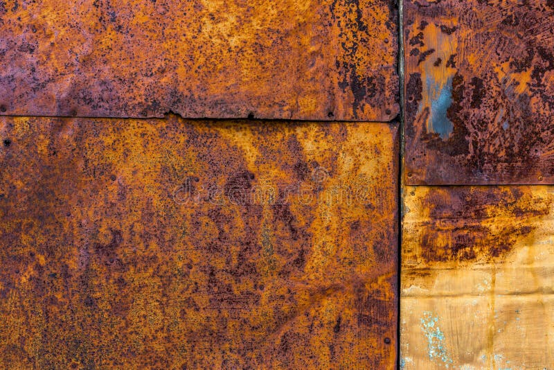 Rusted Tin Sheets Patchwork Wall Texture and Flat Background Stock ...