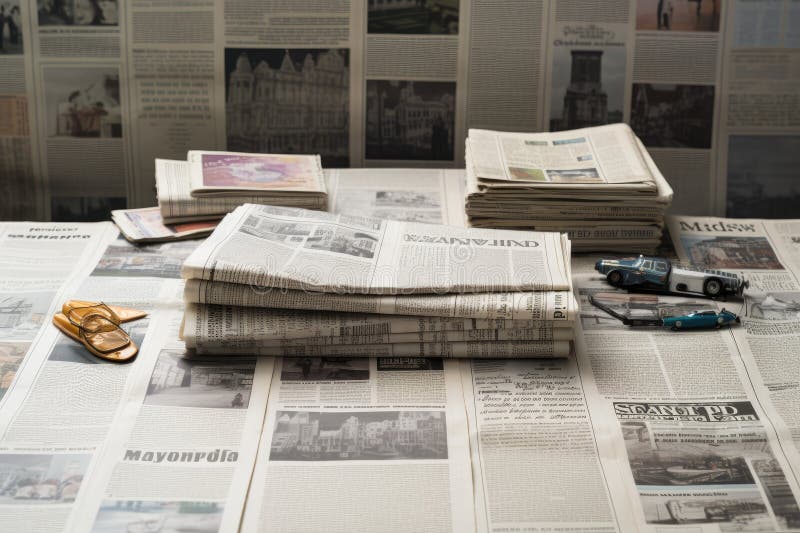 Several Newspaper Pages are Laying Side by Side Stock Photo - Image of ...