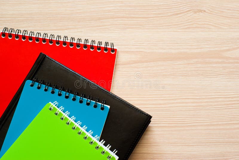 Several Notebooks at Office Desk. Stock Photo - Image of stack, educate ...