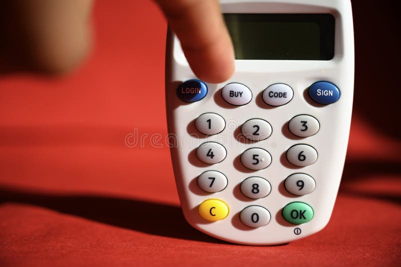 Several Number Switch Withcustomer Pressing Login Button on a Bank E ...