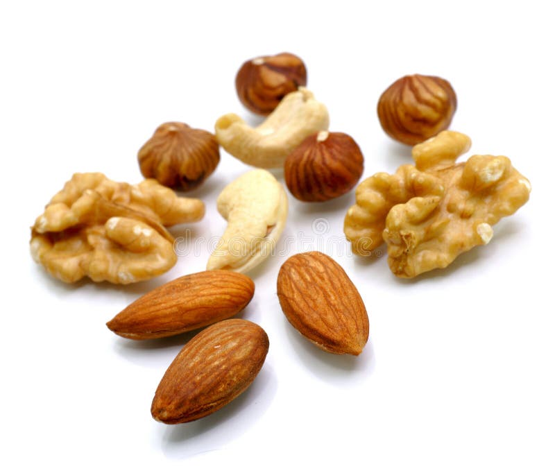 Several nuts and almonds stock image. Image of isolated - 25183135