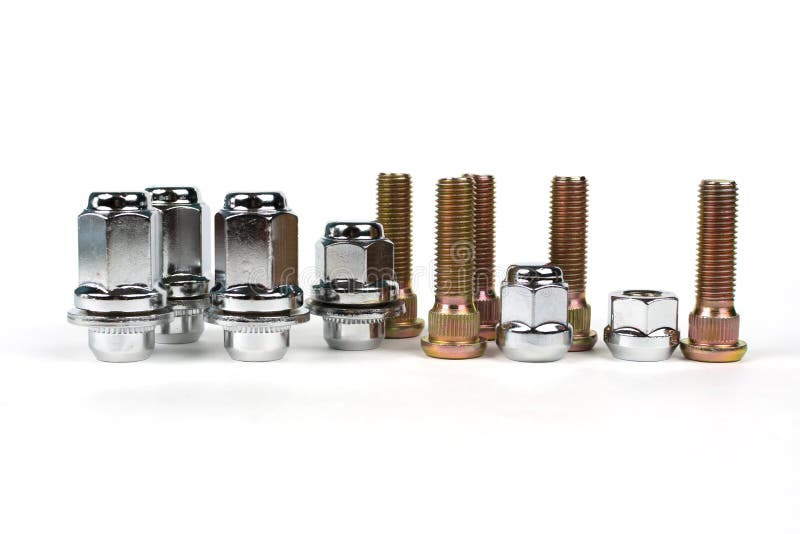 Nuts and Studs for a Car in an Abstract Figure on a Table Stock Image ...