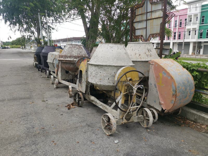 Several Old Cement Mixer Machines Left by the Roadside. Stock Photo ...