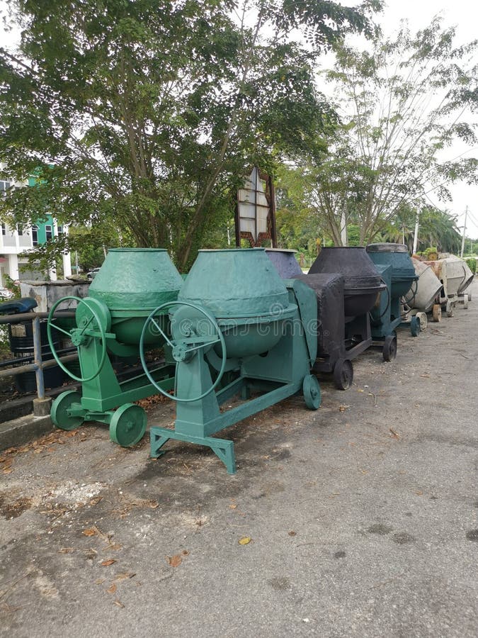 Several Old Cement Mixer Machines Left by the Roadside. Stock Image ...