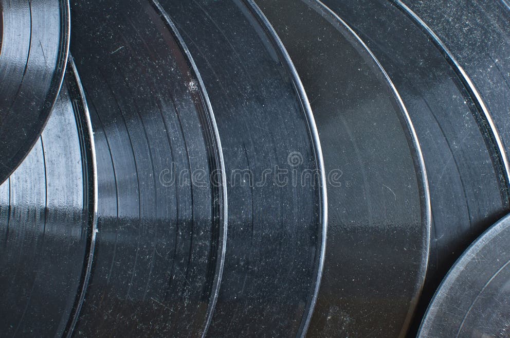 Several Old Dusty Vinyl Records-background. Stock Photo - Image of ...