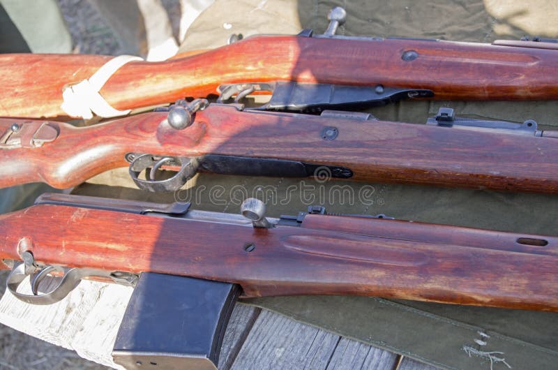 Several old rifle stock image. Image of scope, sniper - 100420995