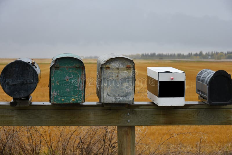 Row of Rural Mailboxes stock image. Image of mountains - 3277129