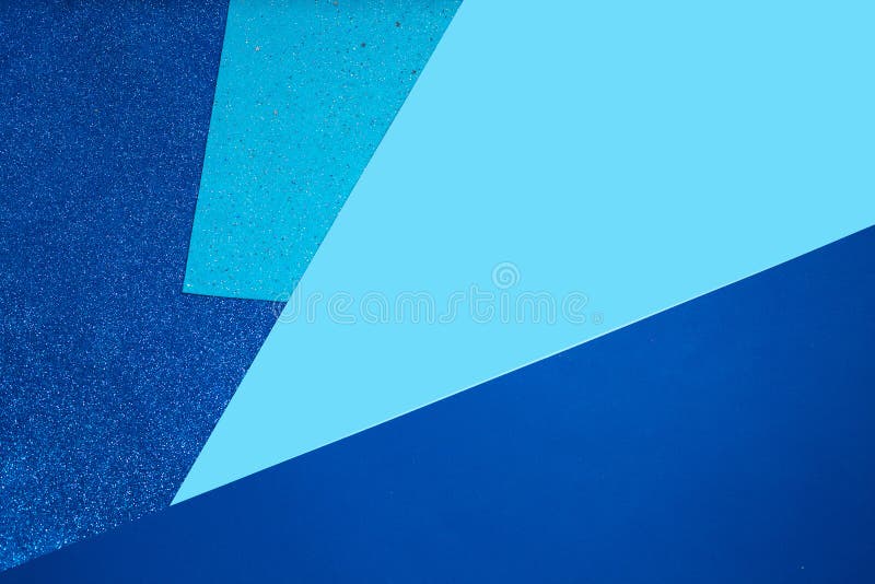Several Parts Blue Paper Background with Metallic Elemments. Stock ...