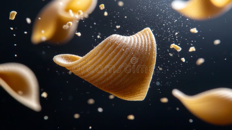 Several Pasta Shells are Seen Suspended Mid Air Highlighting Their ...