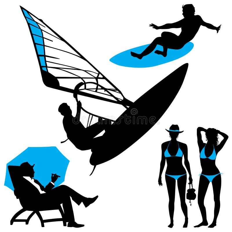 Beach Outline People Stock Illustrations – 6,492 Beach Outline People ...