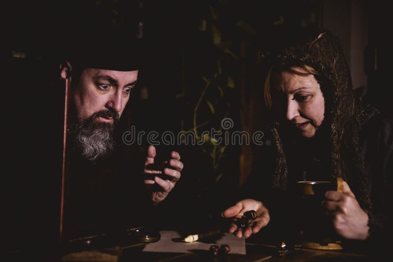 Playing Dice with a Stake, Medieval Table, Concept Gambling Stock Image ...