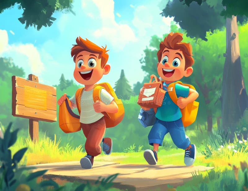 Several People are Seen Doing Activities by the Lake in this Cartoon ...