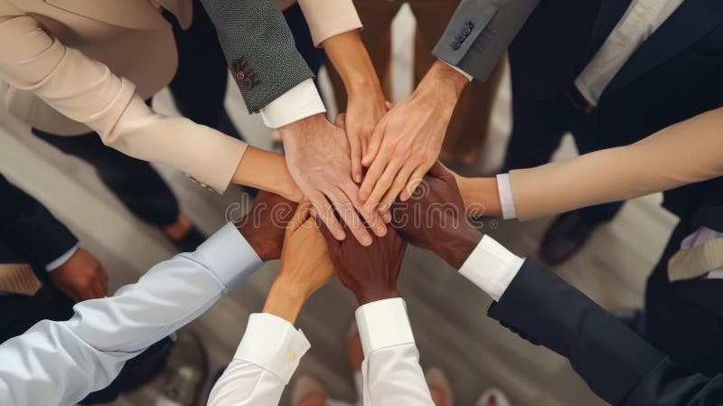 A United Team Hands Stack.AI Generated Image Stock Photo - Image of ...