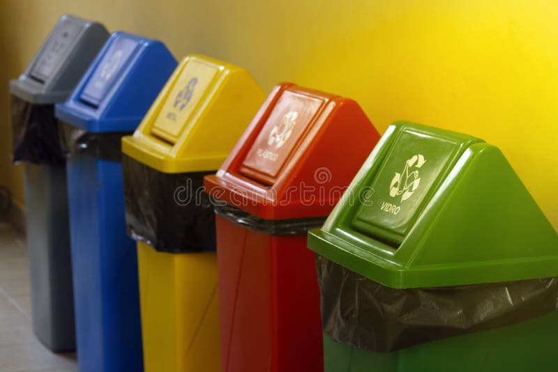 Bins for the Selective Collection of Waste Stock Image - Image of clean ...