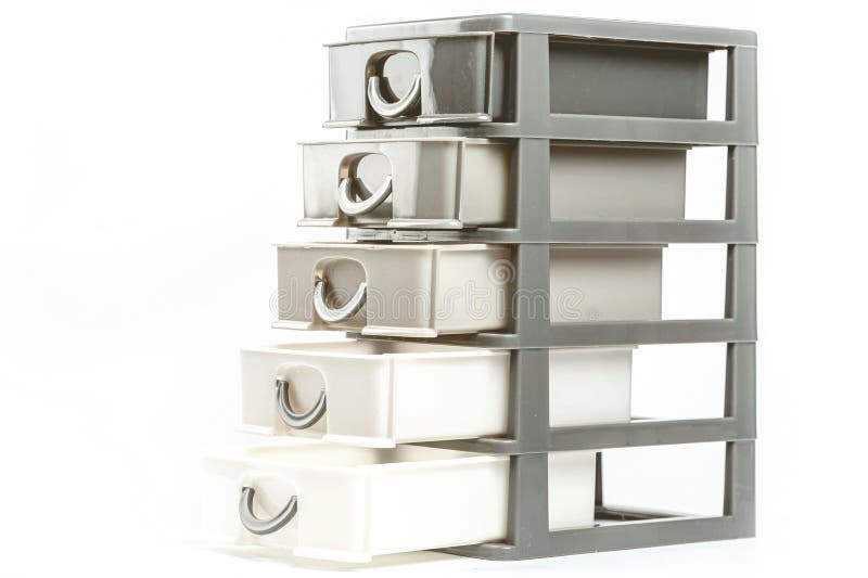 Several Plastic Containers are Stacked on Top of Each Other with Metal ...