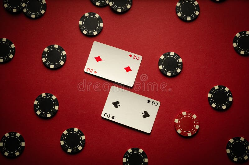 Several Playing Cards with a Winning Combination of One Pair Lie on a ...