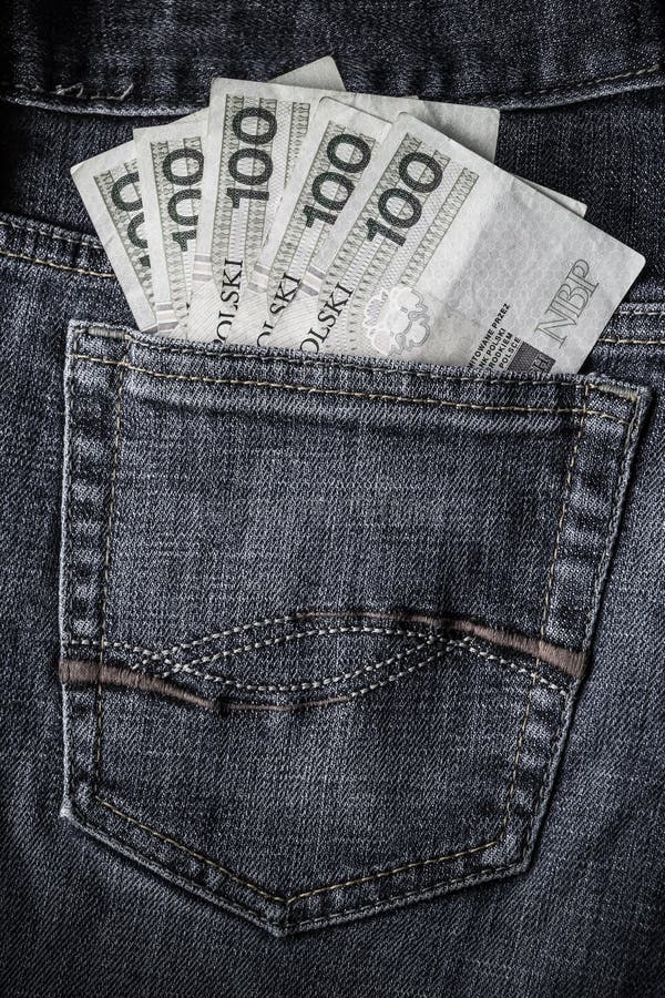 Several Polish Banknotes Jeans Pocket Stock Image - Image of currency ...