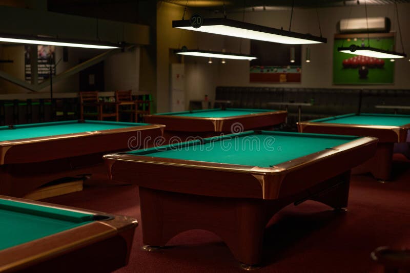Several Pool Tables in Gaming Area No People Stock Photo - Image of ...