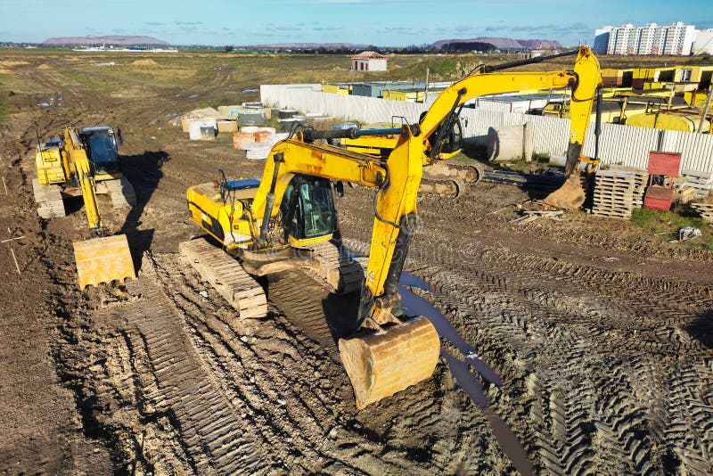 121 Top View Working Backhoe Loader Stock Photos - Free & Royalty-Free ...