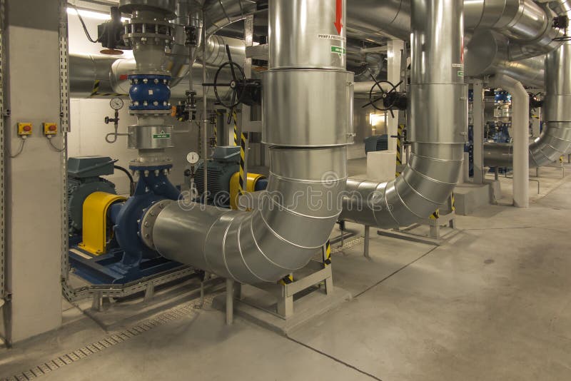 Several Pumps with Engines in the Water System Stock Photo - Image of ...