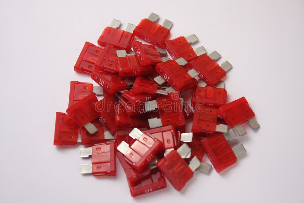 Several red car fuses stock image. Image of electrician - 108332175